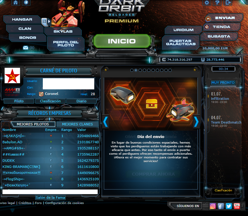 Cuentas Darkorbit