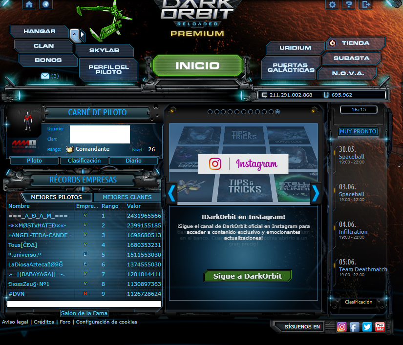 Cuentas Darkorbit